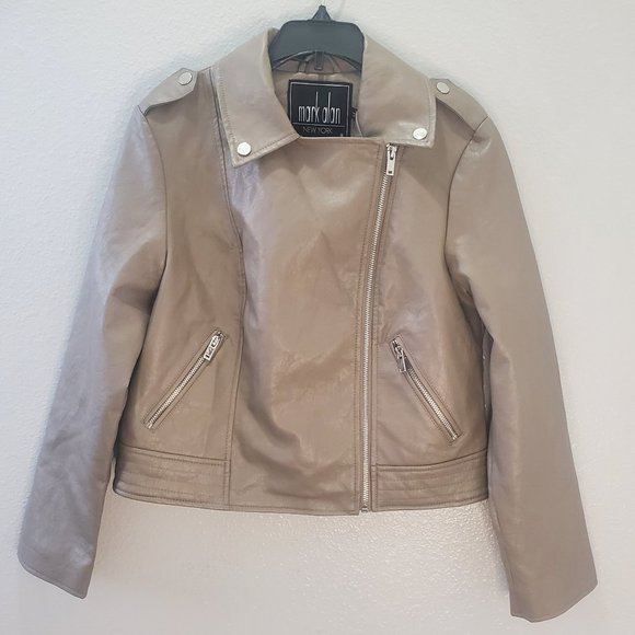 Mark Allen | Jackets & Coats | Mark Allen Nwt Tan Faux Leather Jacket ...